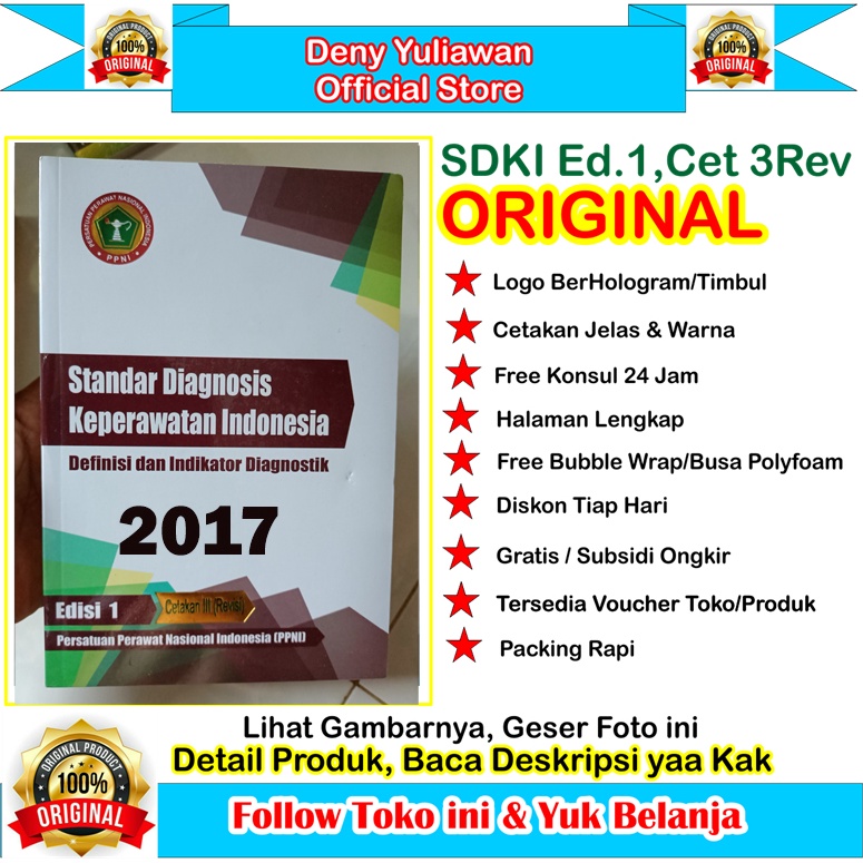 Jual Buku SDKI ORI - Buku Standar Diagnosis Keperawatan Indonesia Edisi 1 Cetakan 3 Revisi PPNI ...