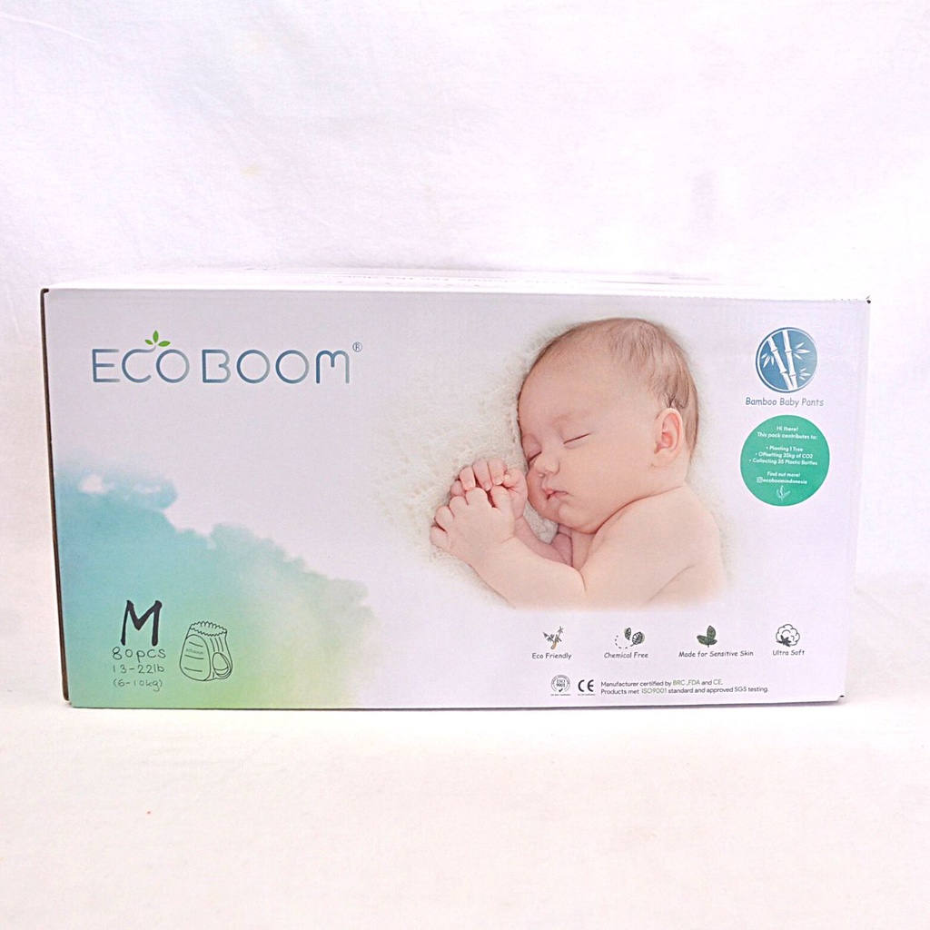 Jual ECOBOOM Popok Bayi Eco M80 Bamboo Diaper Pants Medium 80pcs ...