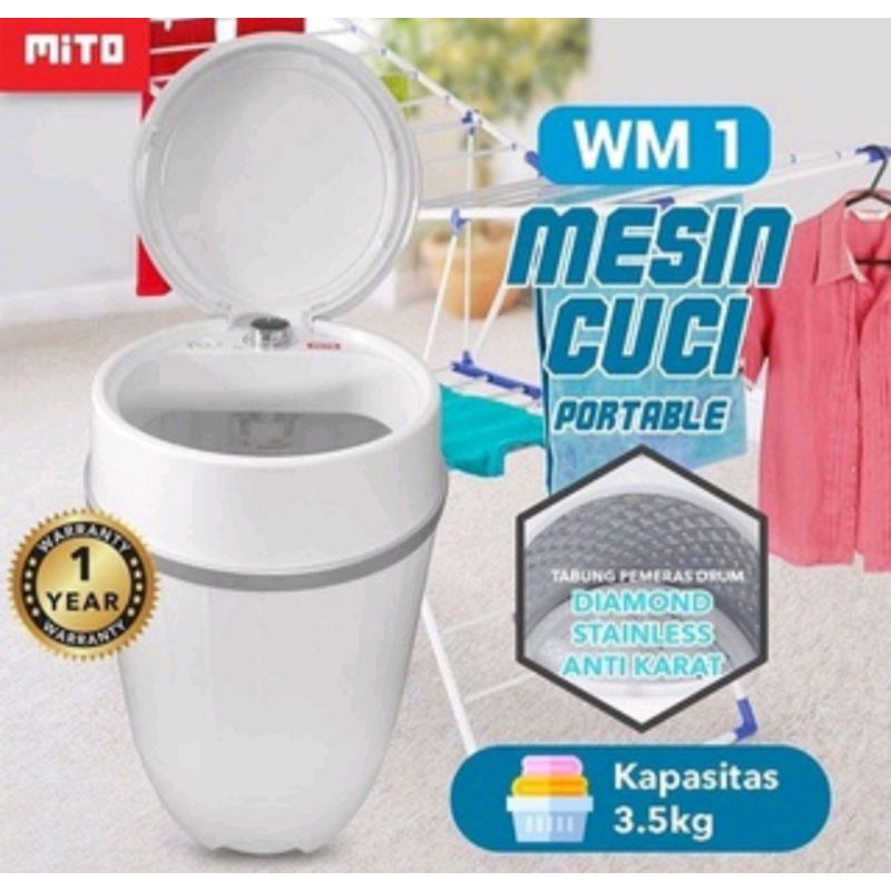 Jual Mesin Cuci Portable mini Mesin cuci praktis Mito 3.5kg washing ...