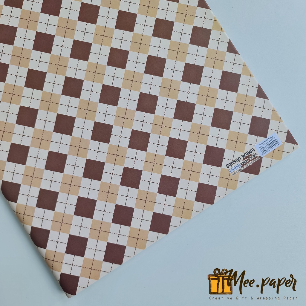 Jual Kertas Kado Sansan Wawa Motif Pattern Wajik Brown, Bungkus ...