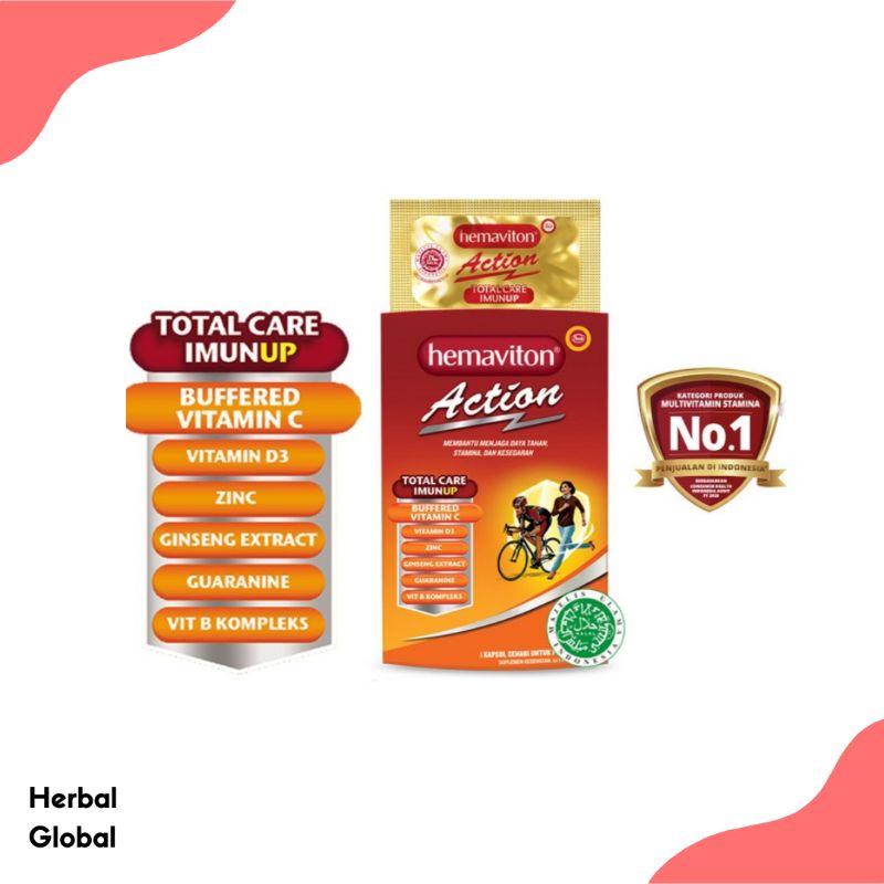 Jual Multivitamin Hemaviton Action 1 Strip Isi 5 Kapsul | Shopee Indonesia