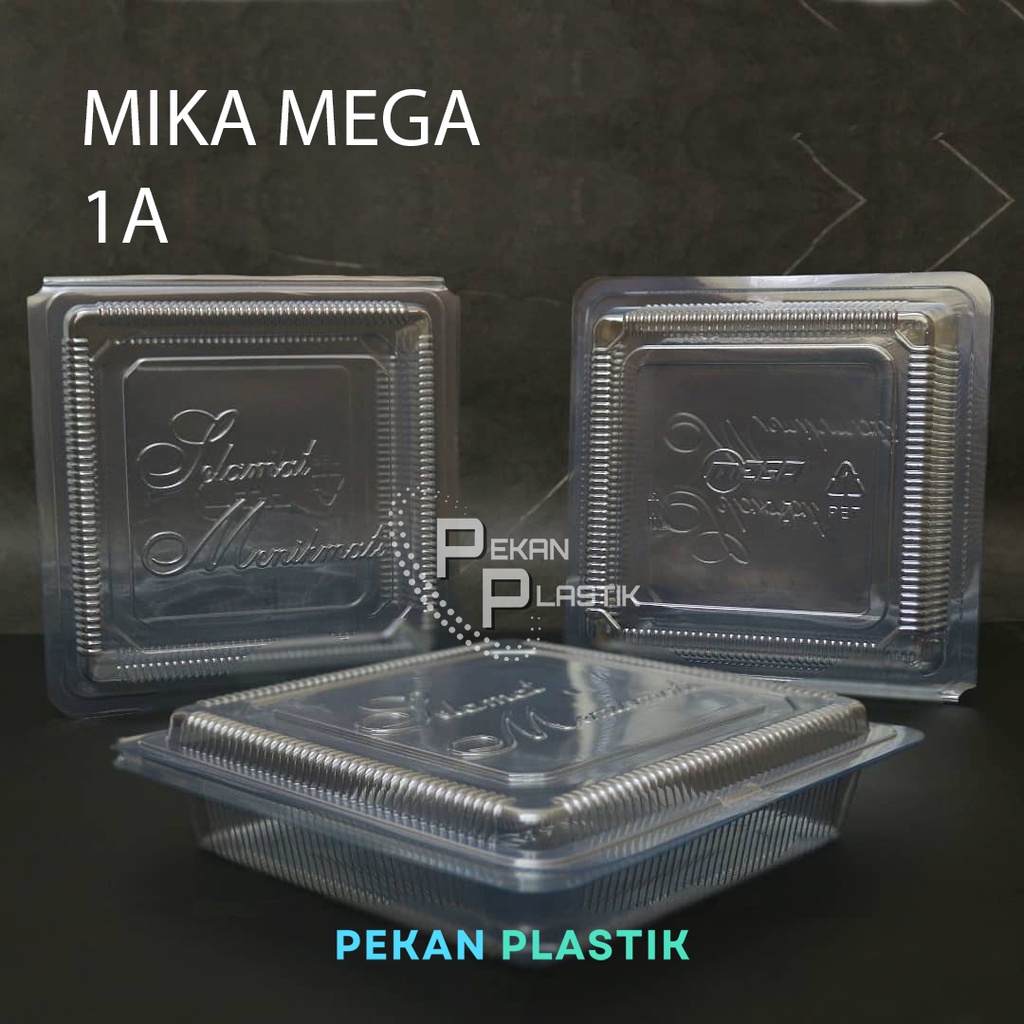 Jual Mika Plastik Mega 1A /Kotak Kue Bolu Makanan 10 pcs | Shopee Indonesia