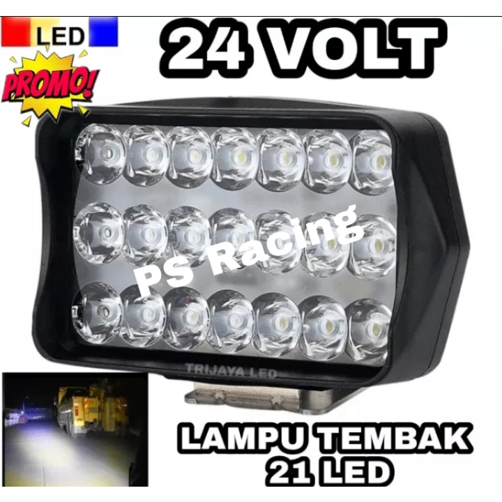 Jual promo Lampu Tembak Sorot 24 Volt LED CWL 21 Mata CREE Truk Bus Canter Tronton PLX Flood ...