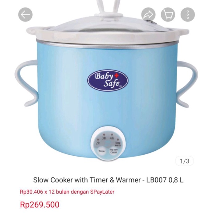 Jual Baby Safe Slow Cooker 0.8L / Alat Mpasi / Alat Masak Bayi | Shopee ...