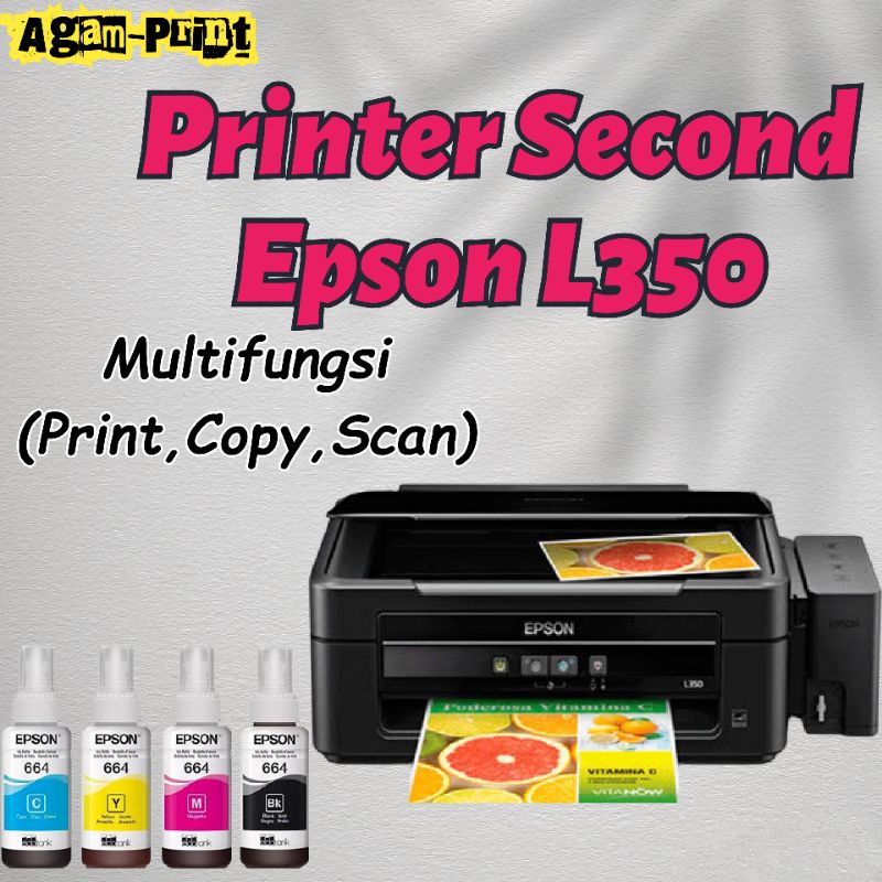 Jual Printer second epson L350 multifungsi (print copy scan) | Shopee ...