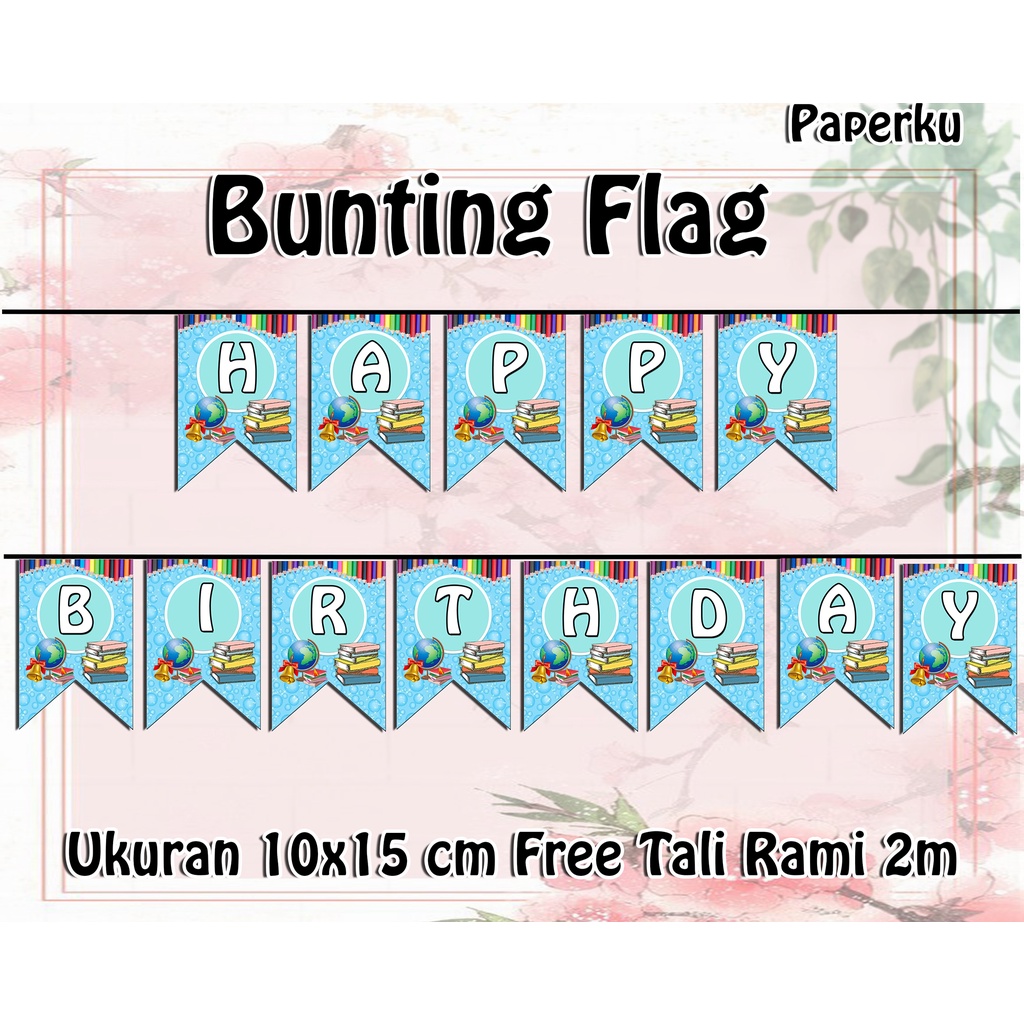 Jual BUNTING FLAG TEMA SEKOLAH FREE TALI RAMI 2M - PPRF1 | Shopee Indonesia
