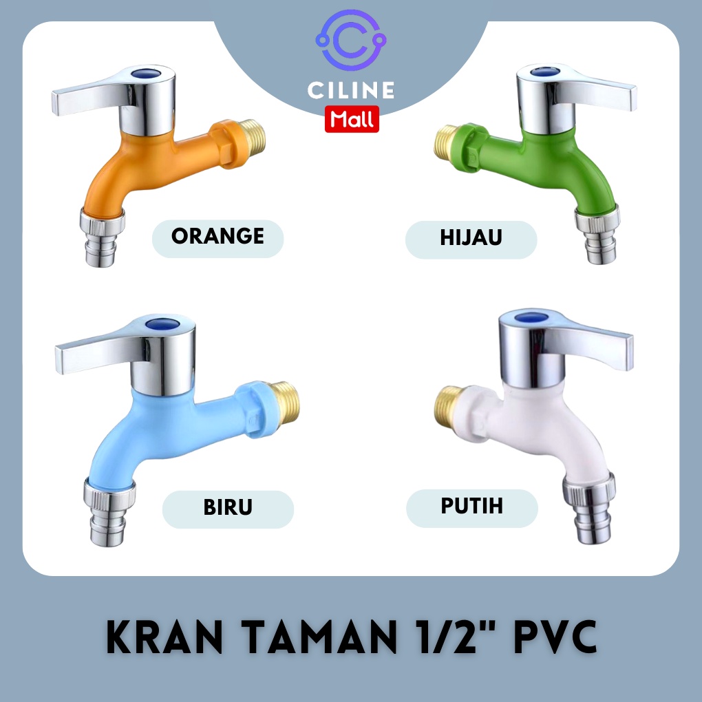 Jual Kran Air Plastik 1/2" Drat Kuningan Keran Taman 1/2 Inch Engkol ...