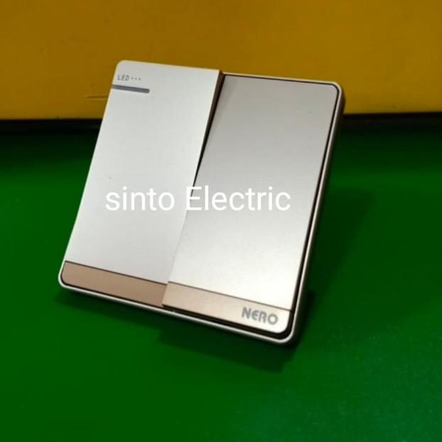 Jual saklar Nero decora gold 2 gang Led | Shopee Indonesia