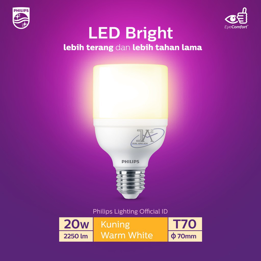 Jual Philips Led Bright 20W Warmwhite 3000k Super Terang kuning ...