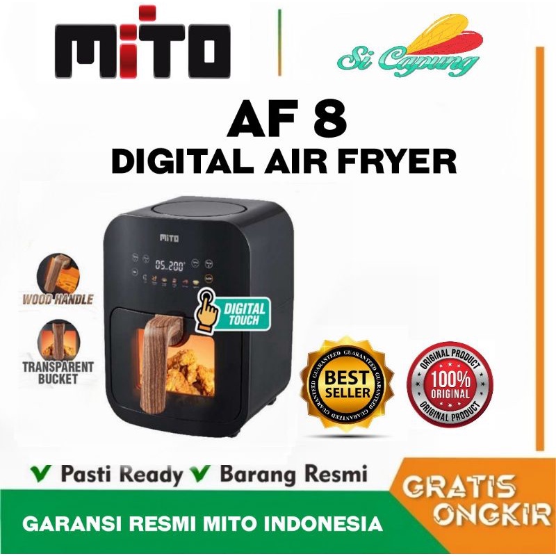 Jual Air Fryer Mito Af 8 Transparan Low Watt Airfryer Mitochiba Af8
