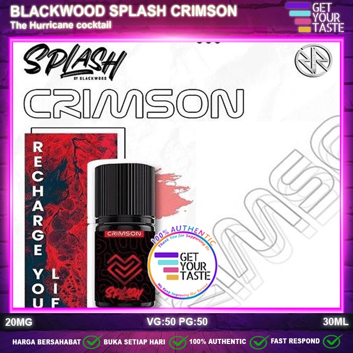 Jual Liquid Blackwood Splash Crimson Red Salt nic 30ML by RCKS | Shopee Indonesia