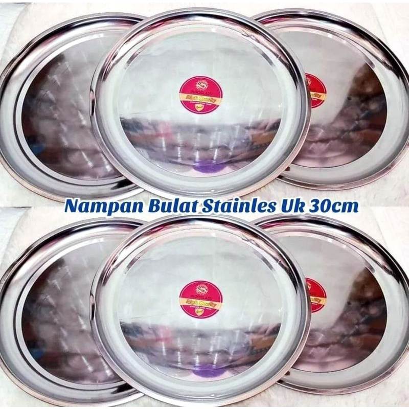 Jual Nampan Bulat Bahan Stainles Steel Ukuran 30cm / Baki Bulat ...