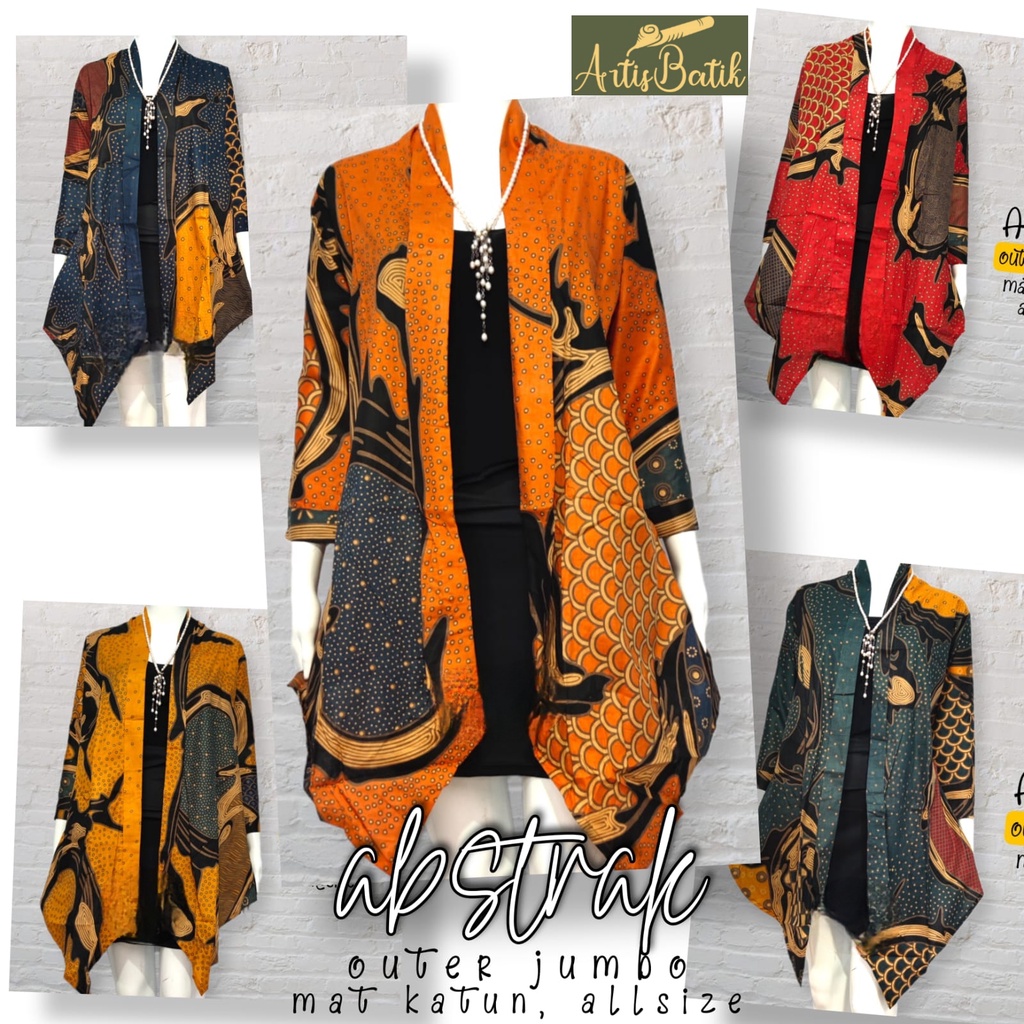 Jual OUTER JUMBO ABSTRAK VEST BATIK OUTER BATIK JUMBO LD 120 XXXXXXL ...