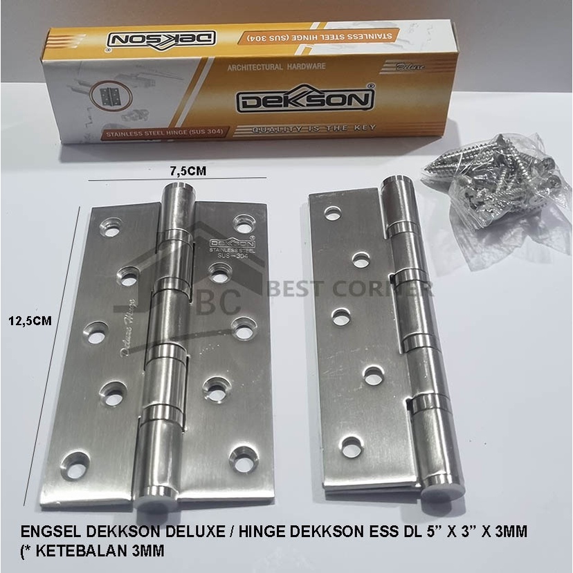 Jual ENGSEL DEKKSON / HINGES DELUXE 5 INCH x 3 INCH Tebal 3mm / HINGES ...