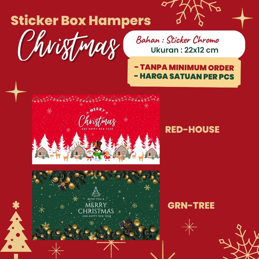 Jual Stiker Label Natal Sticker Hampers Merry Christmas untuk toples ...