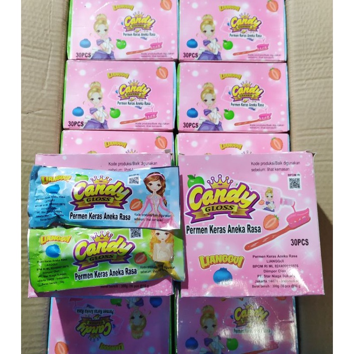 Jual Permen Candy Gloss Lianggui Bentuk Sikat Gigi ( isi 30 pcs @10gr ...