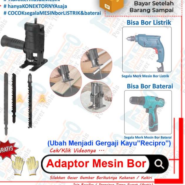 Jual Mesin Gergaji Kayu Dan Besi Adapter Bor Reciprocating Jig saw JLD ...