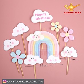 Jual Topper Happy Birthday Bentuk Awan dan Pelangi | Shopee Indonesia