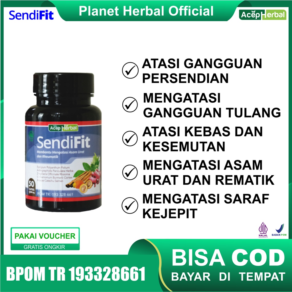 Jual SendiFit Acep Herbal Isi 50 Kapsul Spesialis Masalah Persendian ...