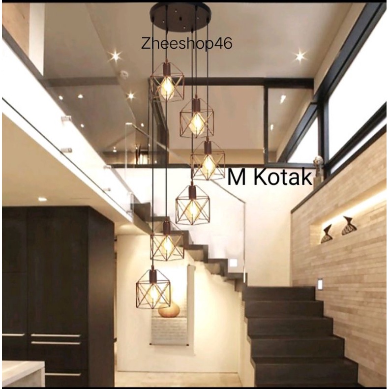 Jual Lampu Gantung Void Tangga Minimalis ( 1Set isi 6 pcs ) | Shopee ...