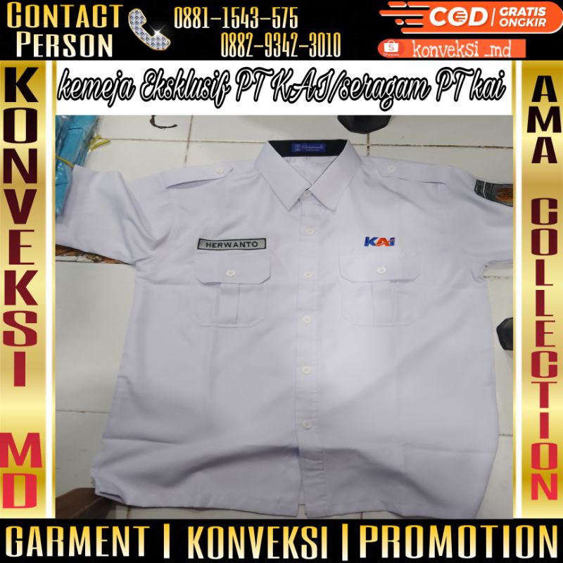 Jual kemeja Eksklusif PT KAI/seragam PT KAI full/kemeja PT KAI full ...