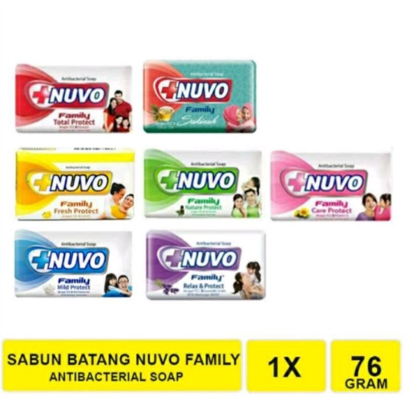 Jual Nuvo Antibacterial Soap Family Total Protect 76gr/ Nuvo Sabun Batang | Shopee Indonesia