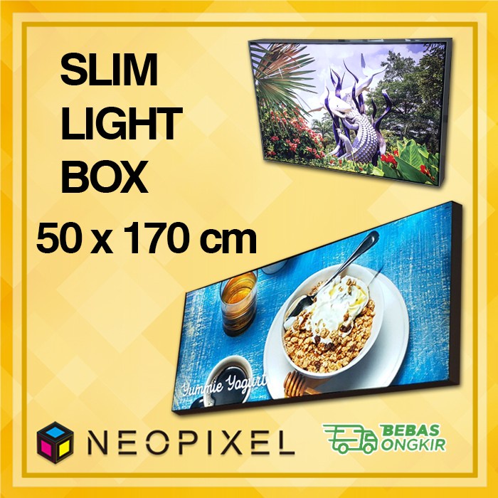 Jual NEON BOX SLIM TIPIS 50x170 CM LIGHT BOX LED LIGHT BOX DISPLAY ...