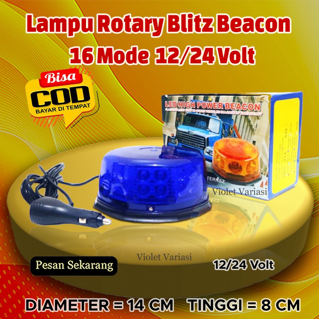 Jual Lampu Rotary Led Blitz Beacon 16 Mode 8 Mata Mobil Truk Canter ...