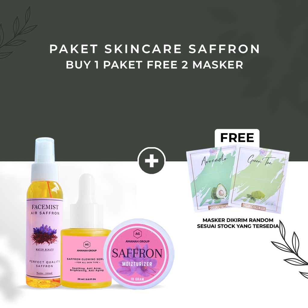Jual Paket Moisturizer Saffron + Serum Saffron + Facemist Saffron ...