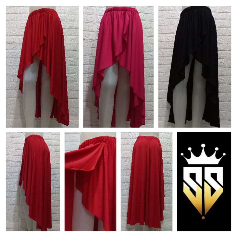 Jual Rok Pinguin Silang Spandek Balon || Rok High Low Silang Jersey ...