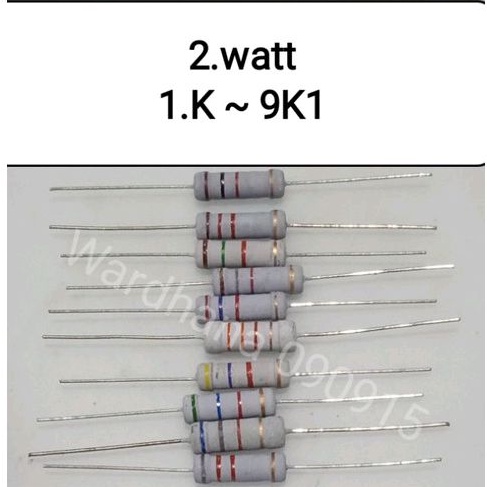 Jual Resistor 1K ~ 9K1 2 watt Resistor 2 watt | Shopee Indonesia