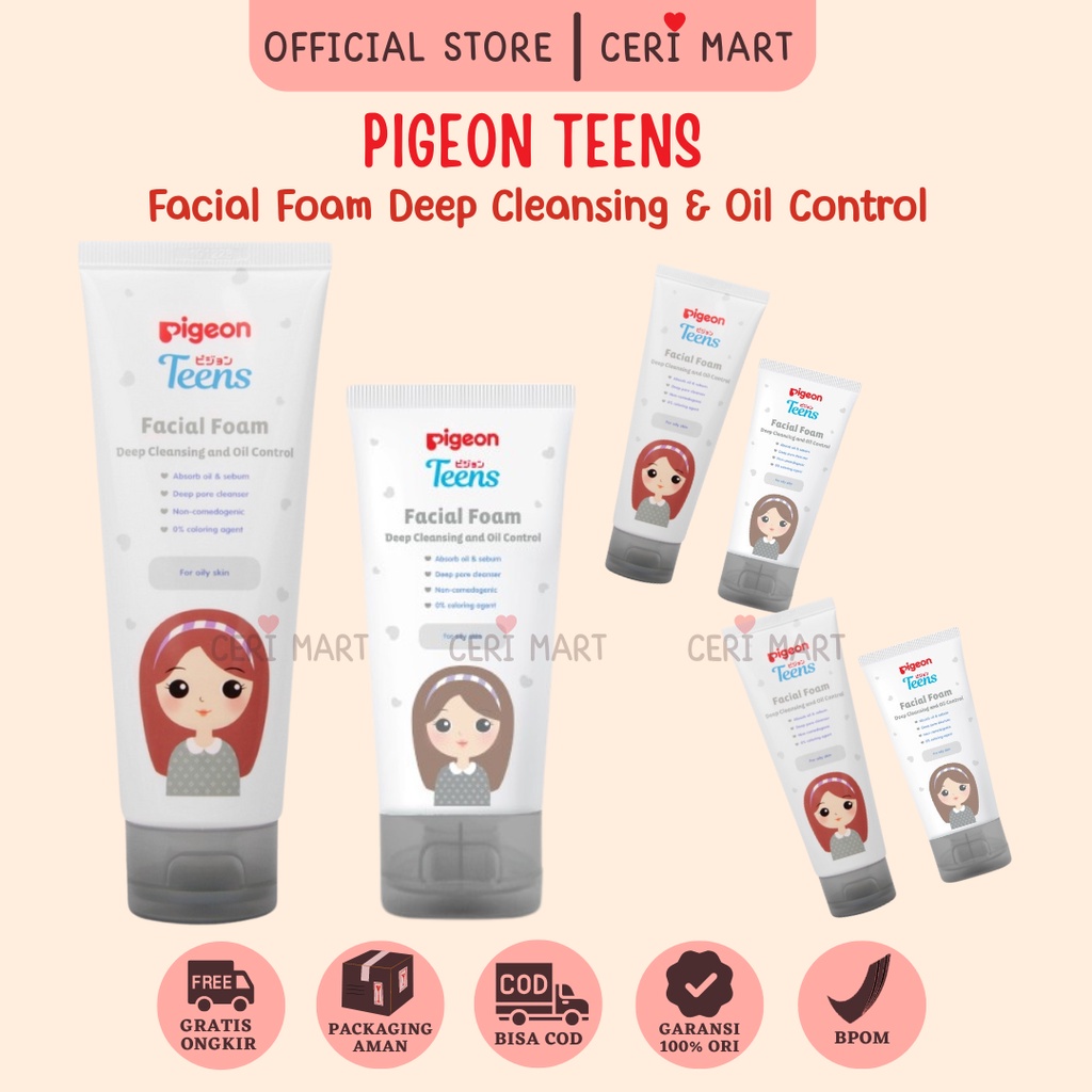 Jual Pigeon Teens Facial Foam Deep Cleansing & Oil Control 40ml/100ml ...