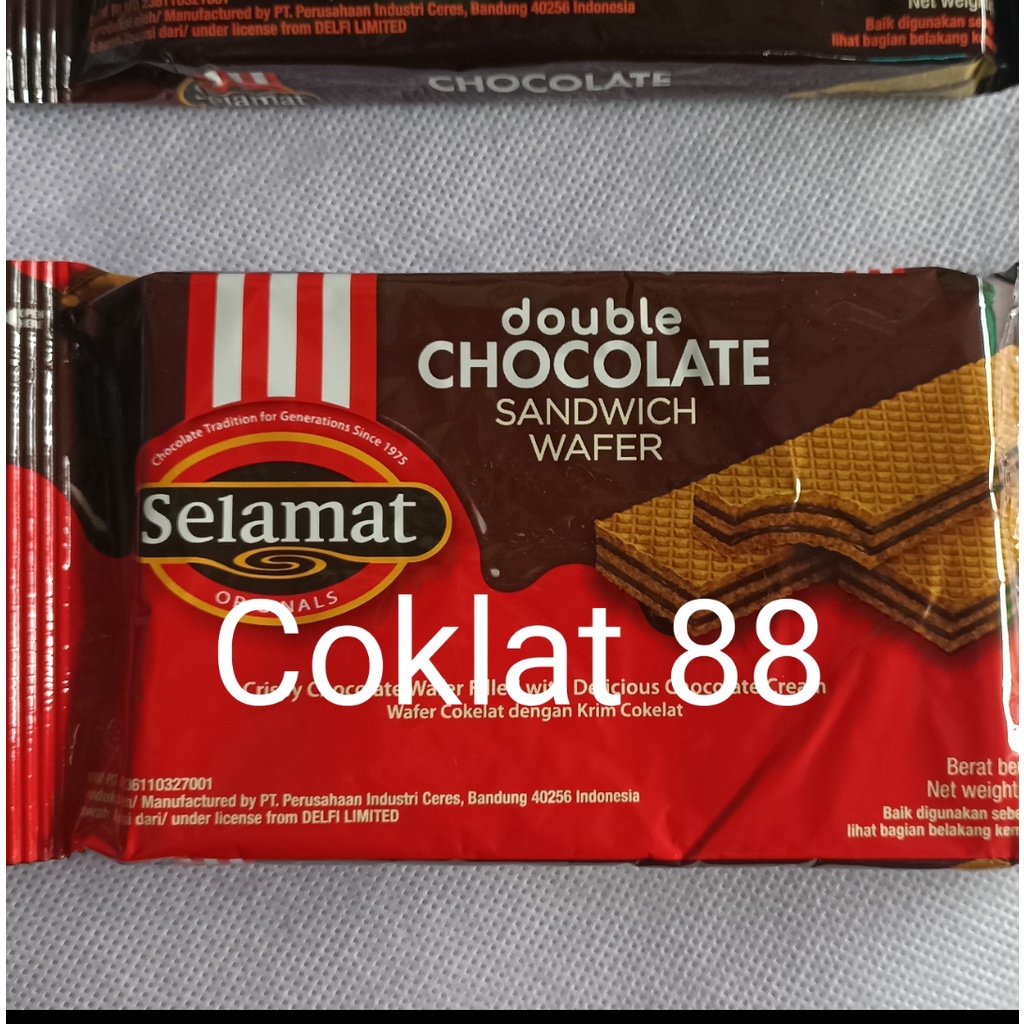 Jual Selamat Wafer Chocolate 45gr - Mini Sandwich Wafer Cokelat 45 gram ...