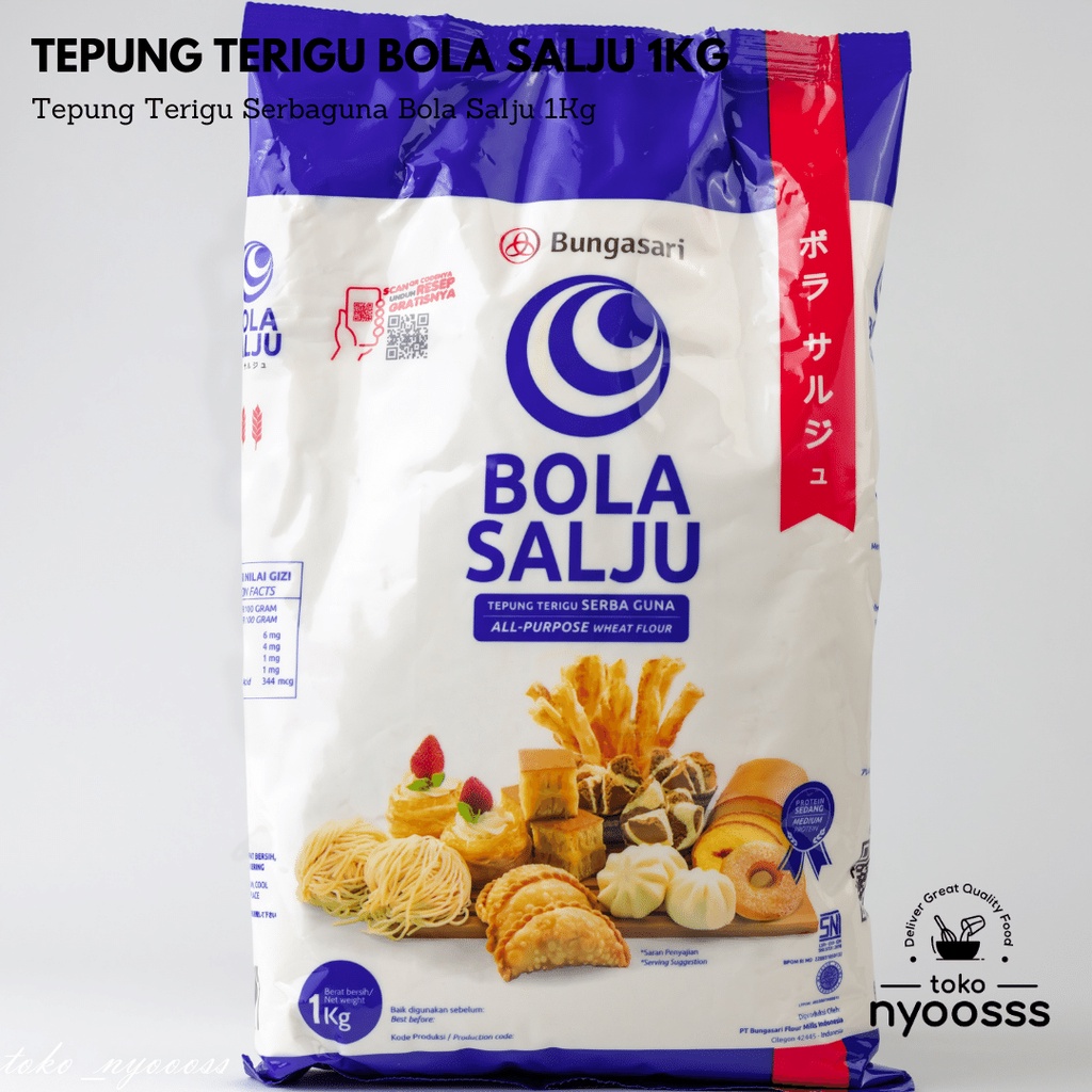 Jual Tepung Terigu Serbaguna Bola Salju 1Kg / Tepung Terigu Protein ...