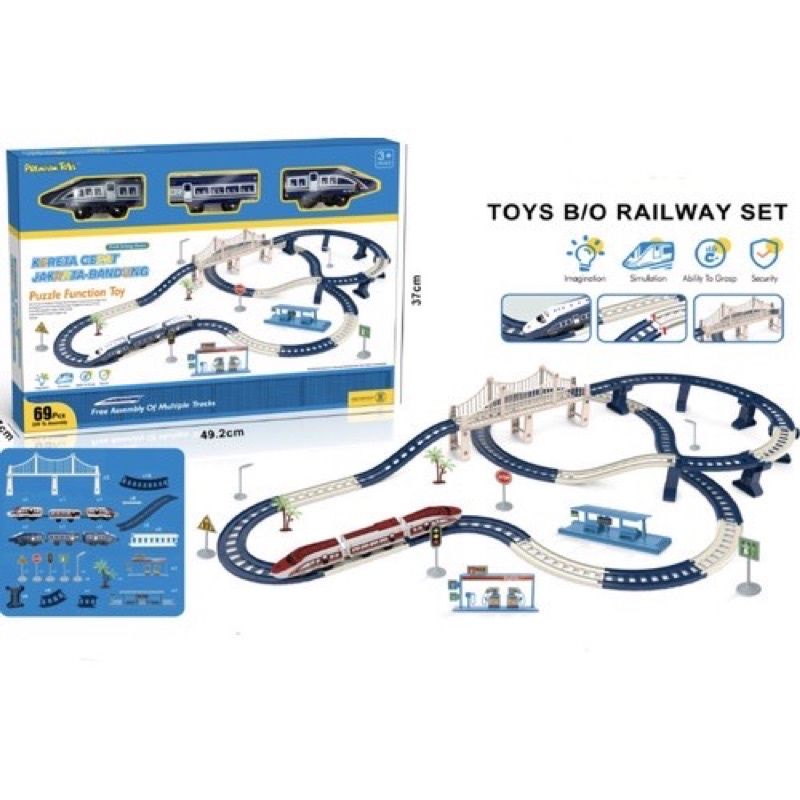 Jual Mainan Rail Track Kereta Api - Mainan Set lintasan Kereta Api cepat MRT jakarta bandung 69 ...