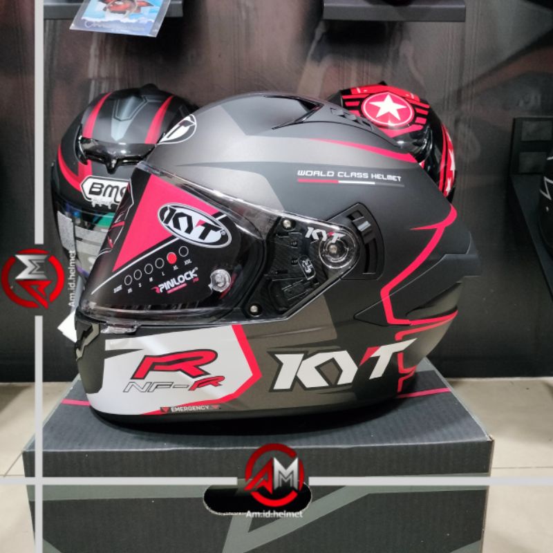 Jual HELM KYT NFR TRACK MATT GREY DOUBLE VISOR KYT HELM NFR MOTIF TRACK ...