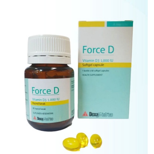 Jual Force D3 1000iu vitamin D3 kemasan botol isi 60 kapsul | Shopee ...