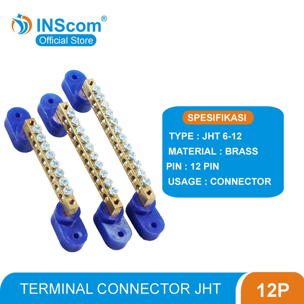 Jual BUSBAR 12 BAUT TERMINAL BLOK BAR GROUND / ISOLATOR CONNECTOR 12 ...