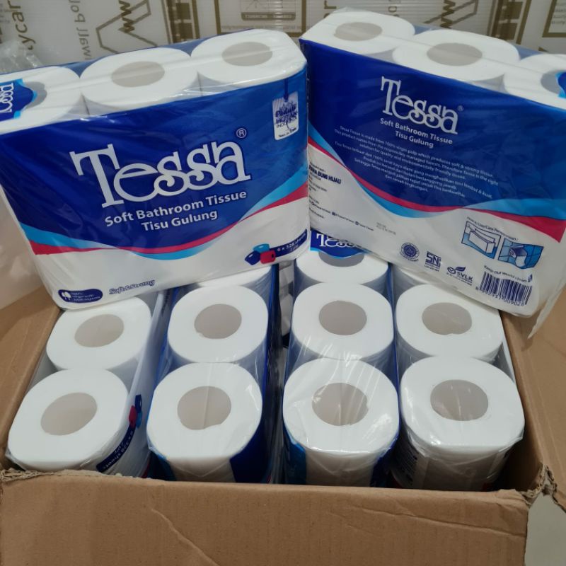 Jual TISSUE GULUNG TESSA TISSUE TOILET 328 SHEETS- 6 ROLLS | Shopee ...