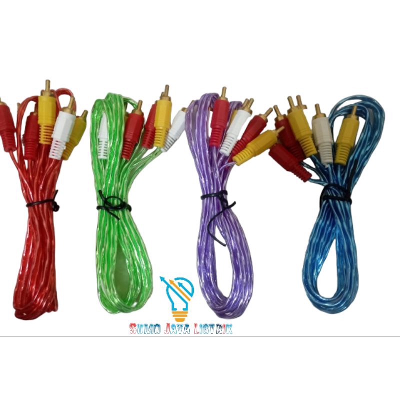 Jual Kabel RCA Audio 3 Jalur 3 in 3 Transparan 1,5M Torch Murah | Shopee Indonesia