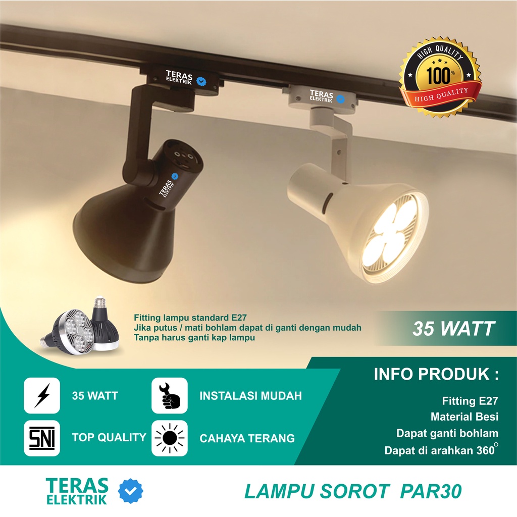 Jual Lampu track light par 30 35w lampu track light satuan 35 watt ...