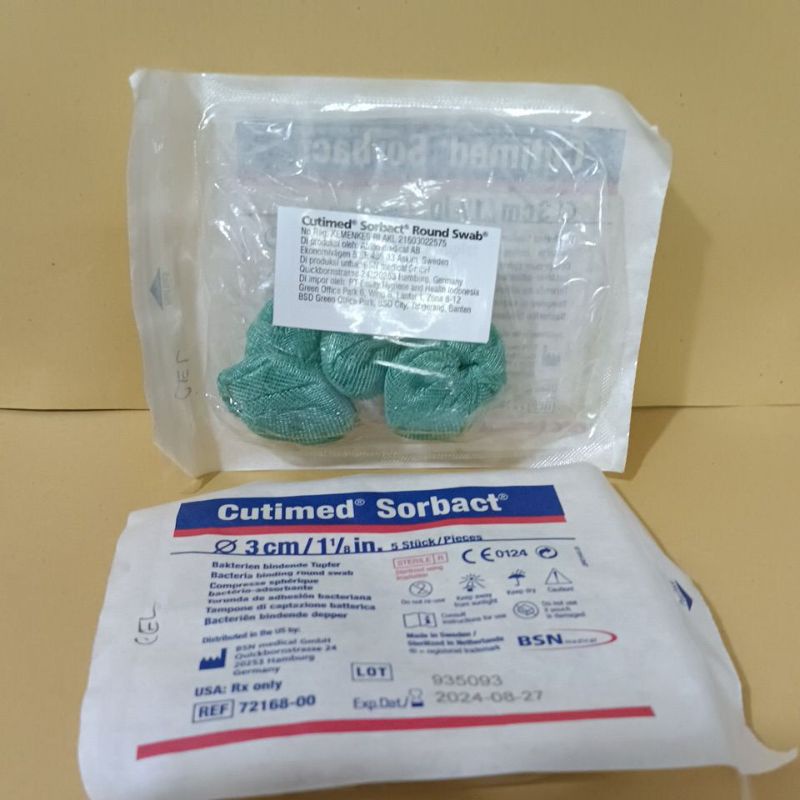 Jual Cutimed sorbact round swab 3cm isi 5 pieces / cutimed sorbact ...