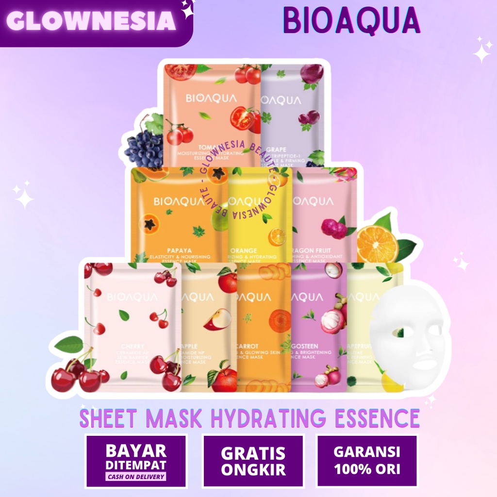 Jual BIOAQUA Sheet Mask Hydrating Essence Face Mask Brightening Moisturizing Masker Buah dan ...