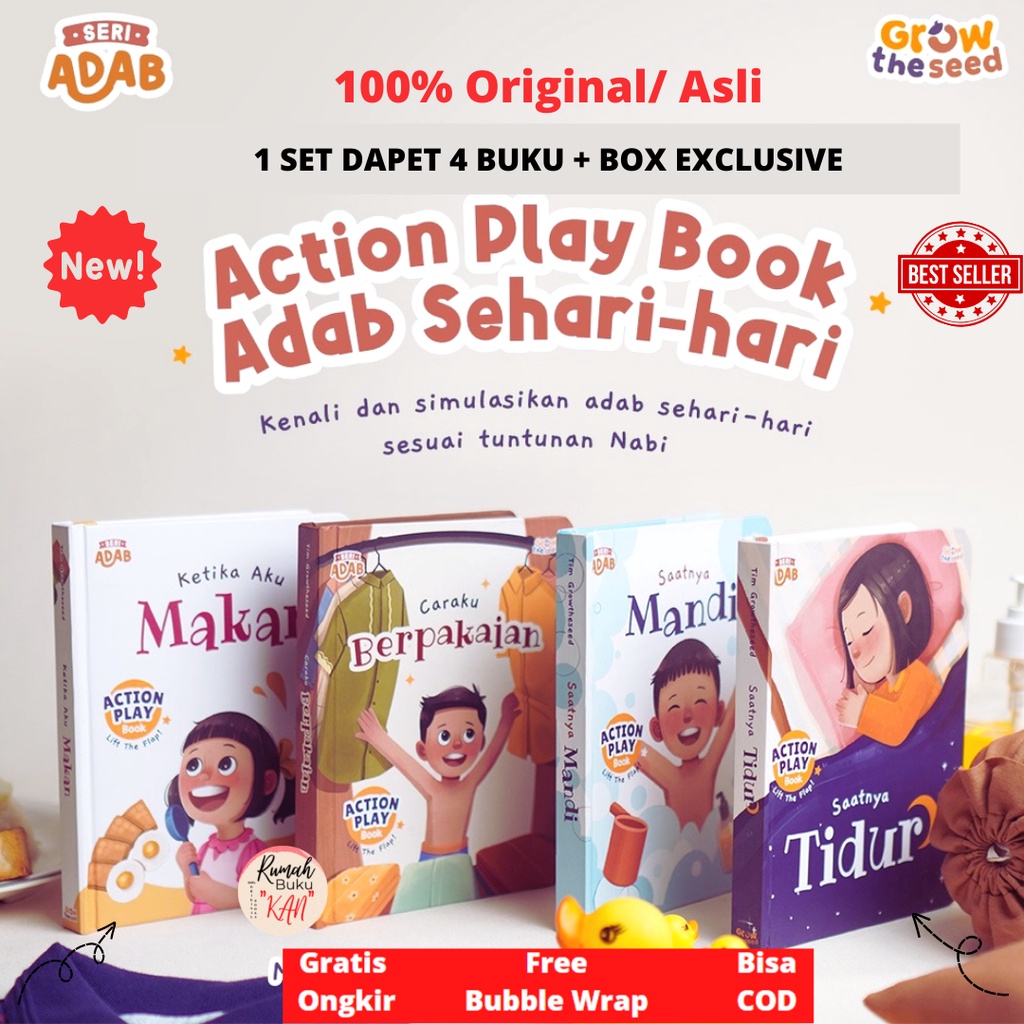 Jual BUKU ACTION PLAY BOOK SERI ADAB GROW THE SEED GTS BUKU BACAAN ANAK BOARDBOOK BUKU ...