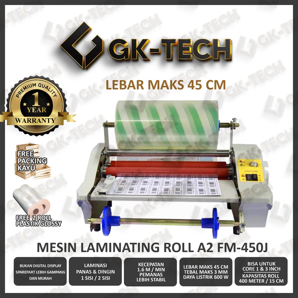 Jual Mesin Laminating Roll A2 GK450J / 450T Bisa Atur Kecepatan ...
