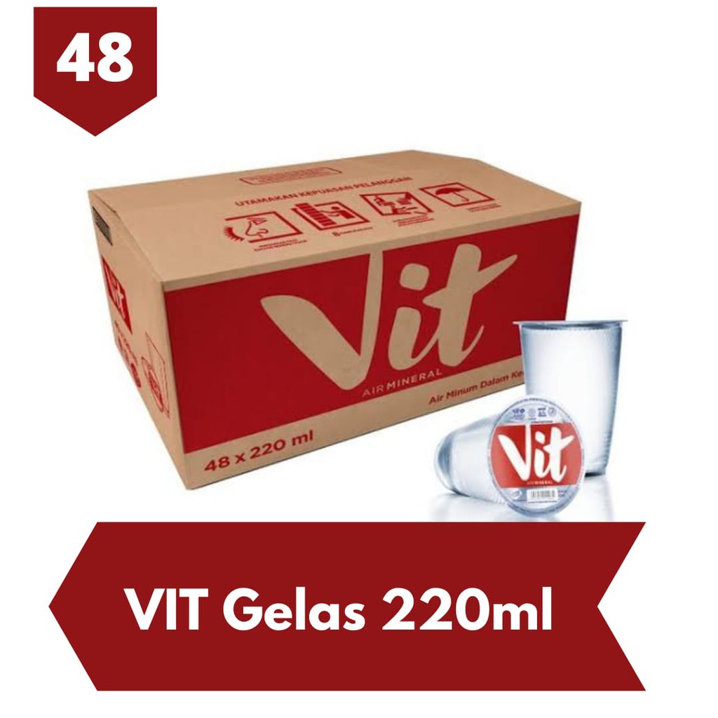 Jual Air Mineral VIT GELAS 200 ML 1 DUS ISI 48 CUP | Shopee Indonesia