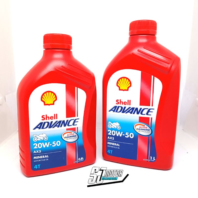Jual Oli Motor Shell Advance 4T Non metic AX3 20W-50 (800 ml dan 1 ...