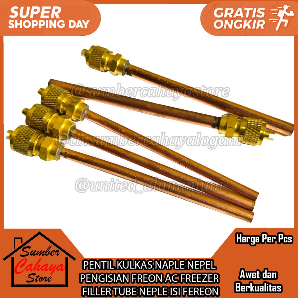 Jual PENTIL KULKAS NAPLE NEPEL PENGISIAN FREON AC FREEZER FILLER TUBE ...