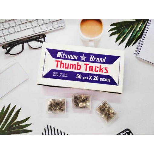 Jual Paku Payung / Thumb Tacks Mitsuwa Japan 1 Kotak Isi 20 Box ...