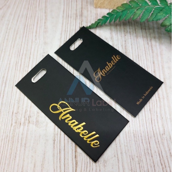 Jual label hangtag premium/hangtag foil embos/hangtag timbul/label ...